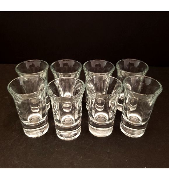 None | Dining | Vintage Clear Fluted Shot Glasses Set Of 8 Barware ...
